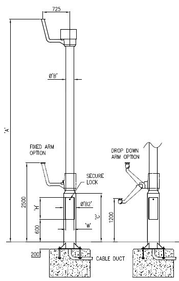 Lamp Standard Trolley Head Poles | Altron | CCTV Camera Mounting